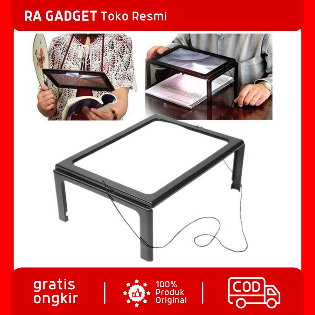 Jual Kaca Pembesar Bentuk Meja dengan Lampu LED / Kaca Pembesar Objek ...