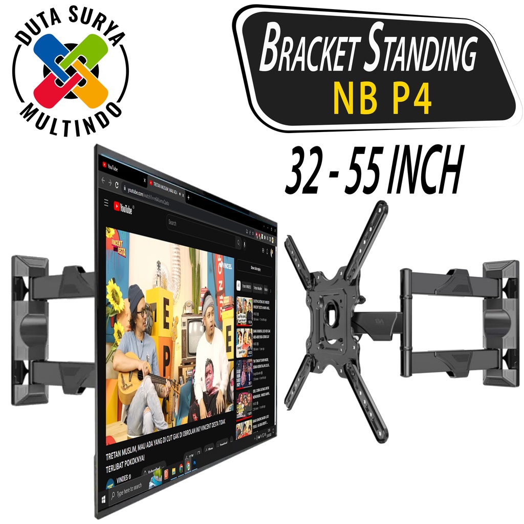 Jual bracket braket breket tv swivel north bayou nb p4 untuk ukuran 32 ...