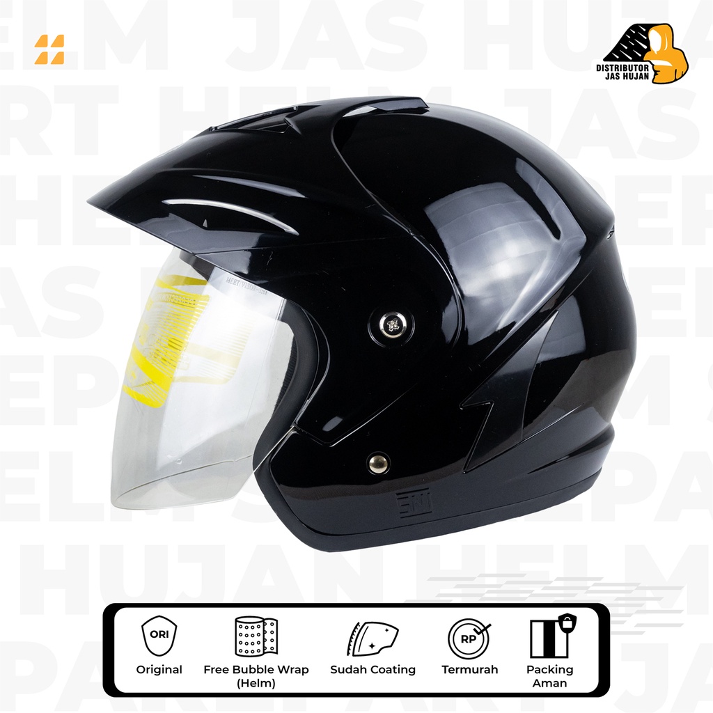 Jual Helm Ukuran Besar XL XXL Black Glossy | Shopee Indonesia