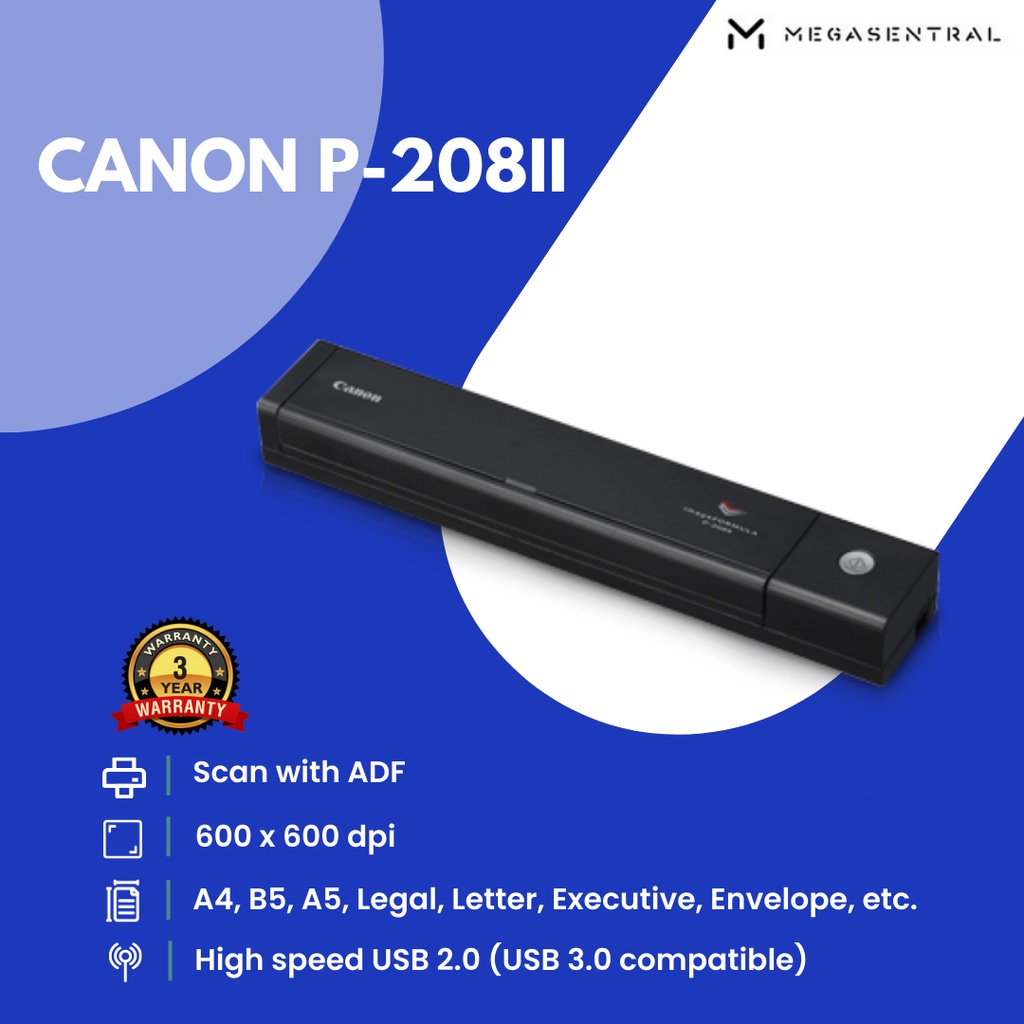 Jual CANON Scanner image FORMULA P-208II P208II P 208II Portable | Shopee Indonesia