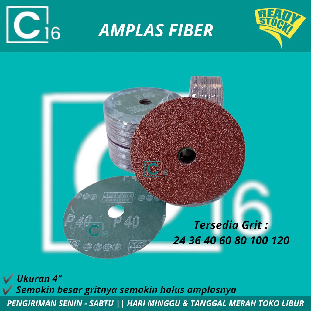 Jual Amplas Fiber Disc 4” inch Fibre Sanding Disc Mata Gerinda Grit 24 ...