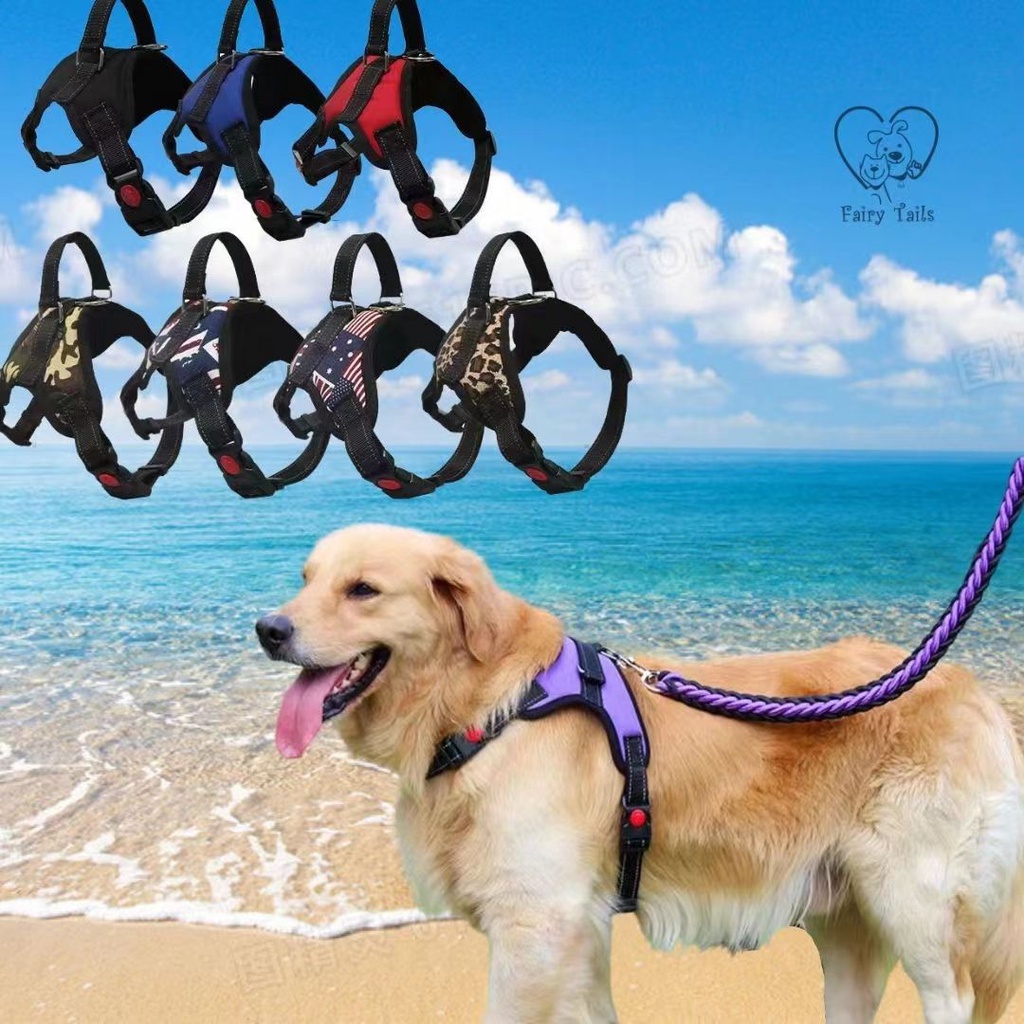 Jual Harness Tali Tuntun Anjing Kucing Rompi Bahan Nilon Adjustable ...