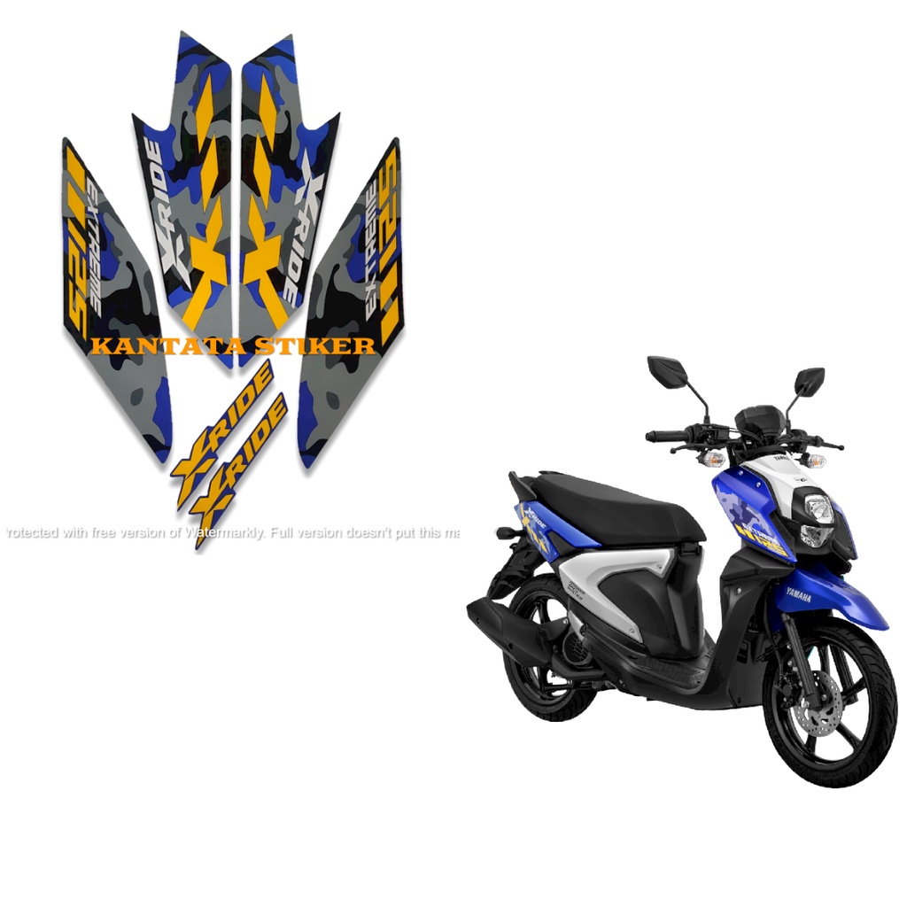 Jual STIKER STRIPING LIS LES BODY MOTOR YAMAHA X RIDE 2022 BIRU STANDAR ...