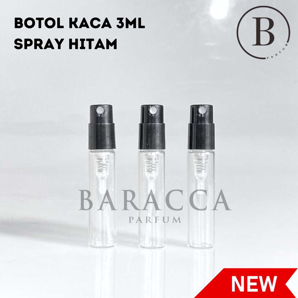 Jual Botol Parfum Spray Kaca Hitam 3ML - Botol Spray Kaca 3ML - Botol ...