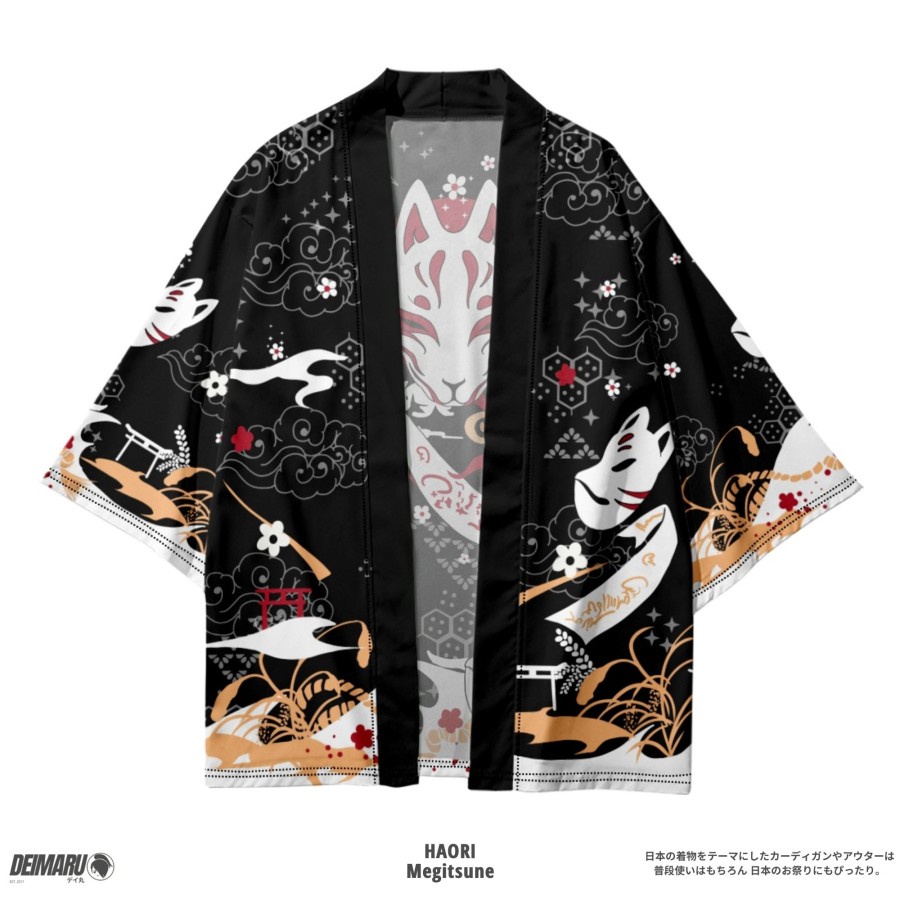 Jual Kostum Jepang Haori Megitsune Akuma Haori Motif Outer Cardigan ...