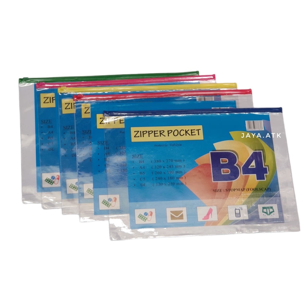 Jual ZIPPER POCKET B4 TEBAL MAP DOKUMEN ZIP LOCK SLETING BESAR ...