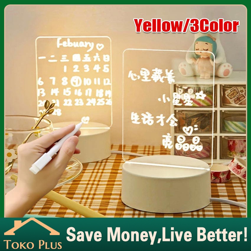 Jual Acrylic Led Note Board Led Message with Led Stand | Board Planner ...