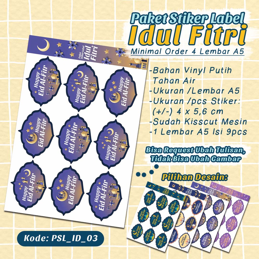 Jual [MINIMAL ORDER 4 LEMBAR] - Paket Stiker Label Idul Fitri - Stiker ...