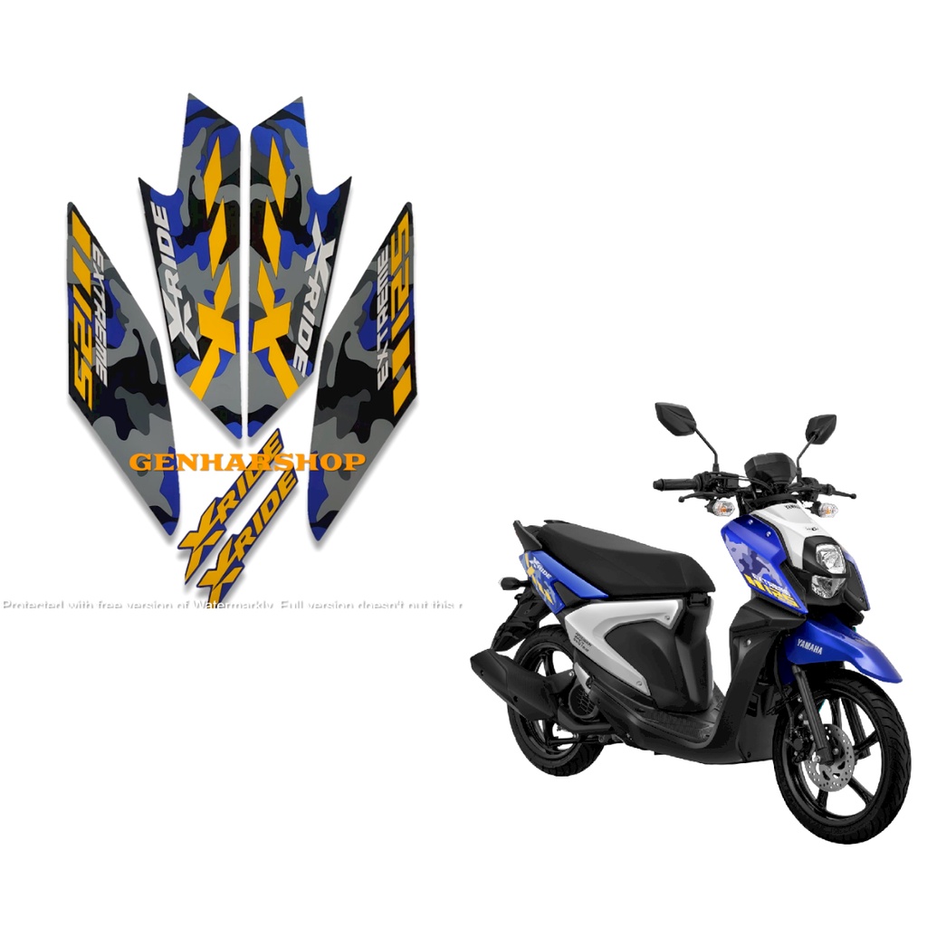 Jual STIKER STRIPING LIS MOTOR YAMAHA XRIDE 2022 BIRU STRIPING X RIDE ...