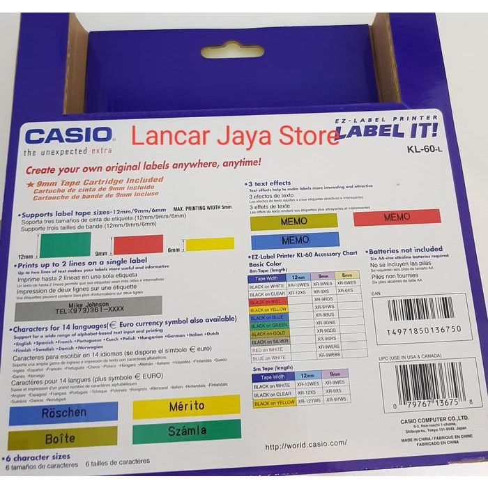 Jual Casio Label Printer KL60/Printer Label It Casio KL-60L/Casio ...