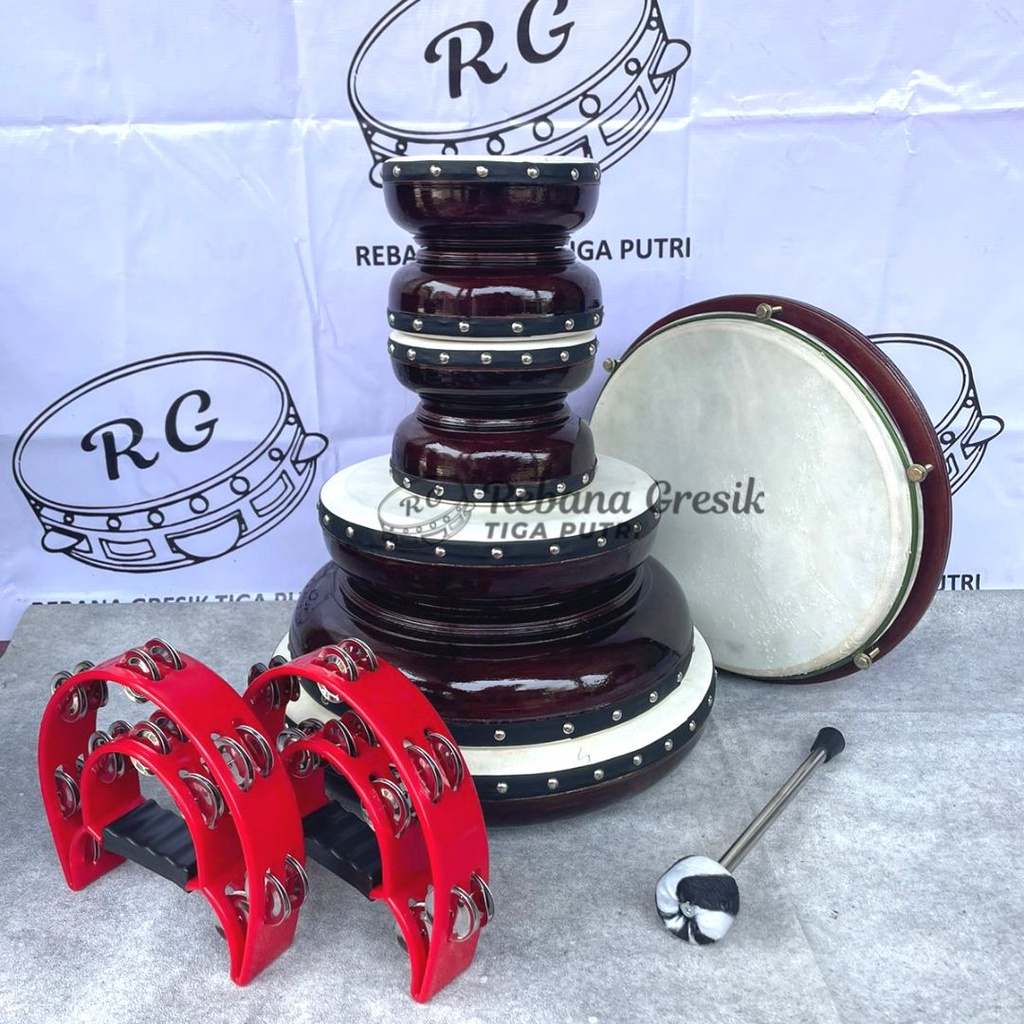 Jual Alat Musik Satu Set Khosidah Banjari Lengkap Tamborin Kicrik ...