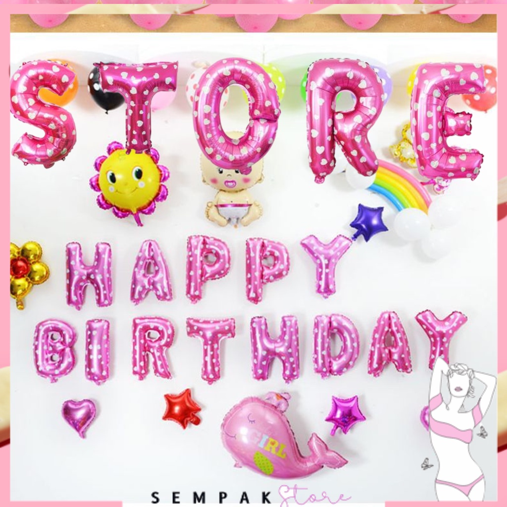 Jual SS Balon Foil Huruf Motif Love ±40cm Ballon Foil Abjad Alphabet ...