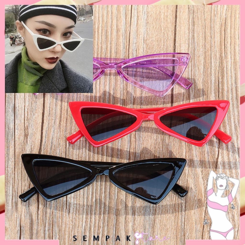 Jual SS Kacamata Fashion Wanita Model Korea Ulzzang Retro Cat eye Segitiga Kaca mata Kekinian ...