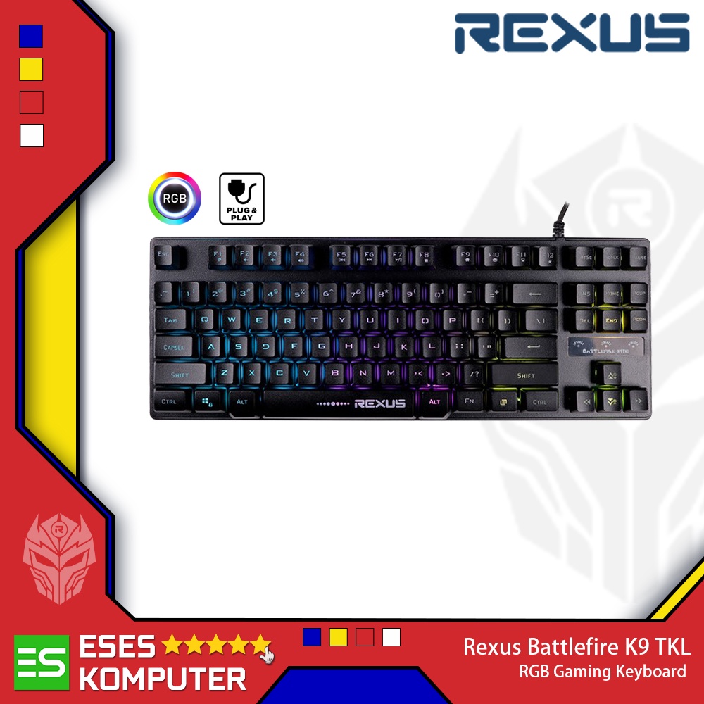 Jual Keyboard Rexus Battlefire K9 TKL Black RGB | Keyboard Gaming ...