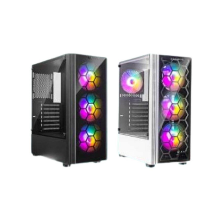 Jual Casing Gaming Raptor 1631 Tempered Glass ATX Free 3 Fan RGB ...