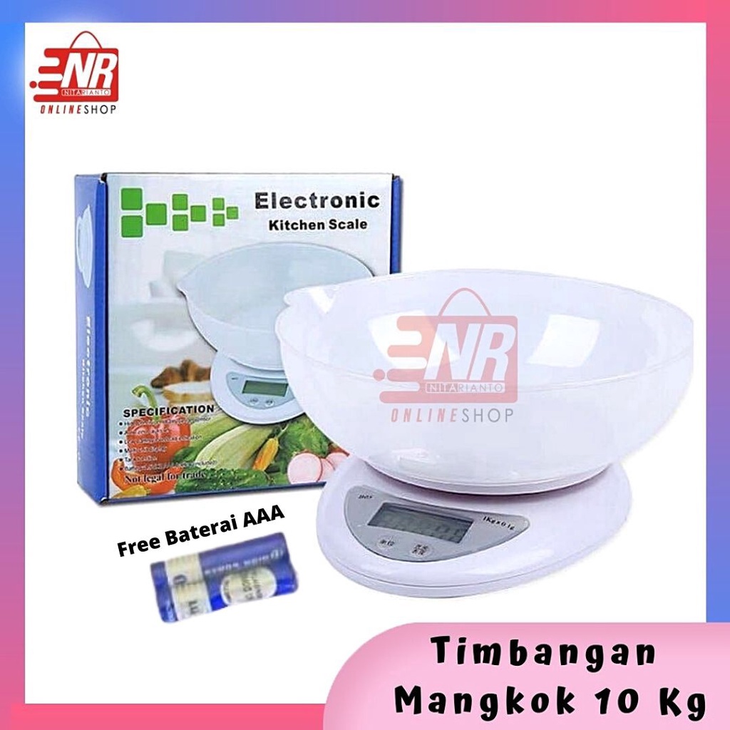 Jual Timbangan Mangkok Dapur Digital 5 Kg / Timbangan kue / Timbangan Tepung / Timbangan Gula ...