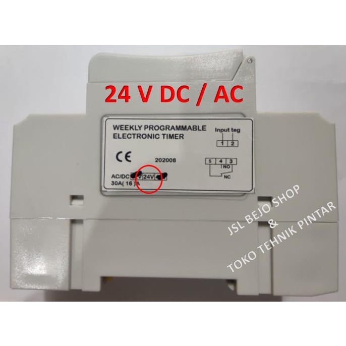 Jual 24V Dc / Ac DIN Rail Digital Programmable Timer Switch Model MCB ...