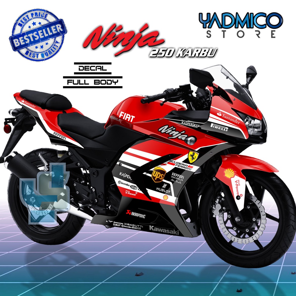 Jual Decal Ninja 250 Karbu Full Body - Stiker Motor Ninja 250 Karbu ...