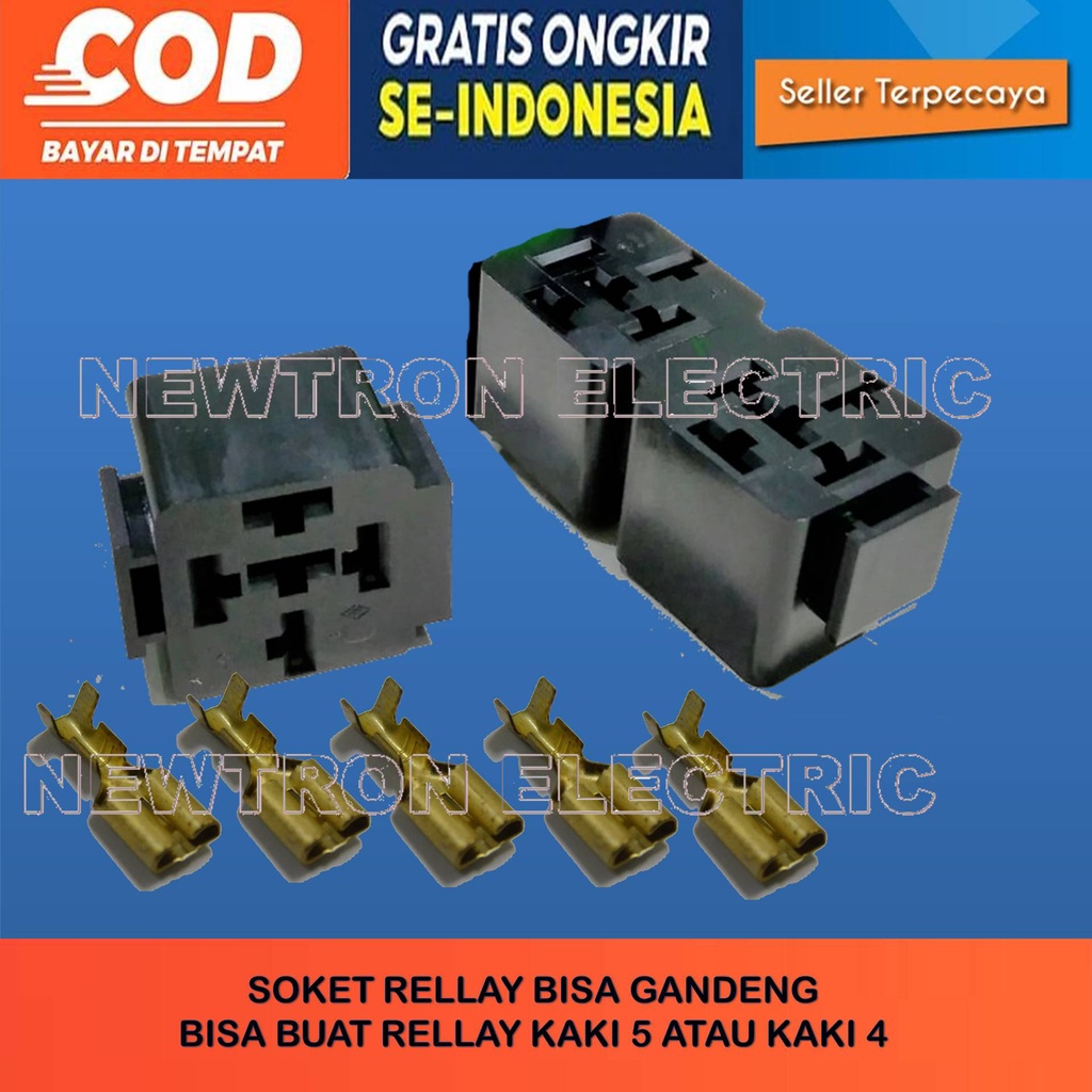 Jual SOKET SOCKET KONEKTOR CONNECTOR RILEY RELLAY GANDENG 5 KAKI 4 KAKI ...