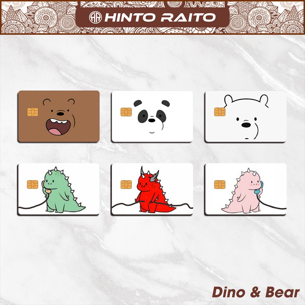 Jual Stiker Kartu ATM We Bare Bears Dino Lucu - Sticker Skin Card Vinyl ...