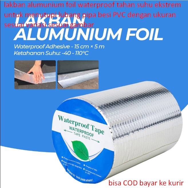 Jual lakban alumunium foil waterproof tahan suhu ekstrem untuk menutupi ...