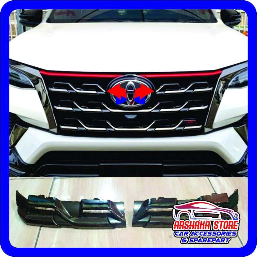 Jual List Grill Grille Gril Toyota Fortuner 2020 Black Chrome | Shopee ...