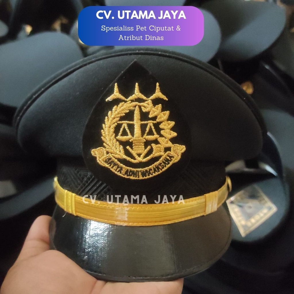 Jual Topi Pet PDU Jaksa Kejaksaan Pria Golongan 3 3a 3b 3c Hitam ...