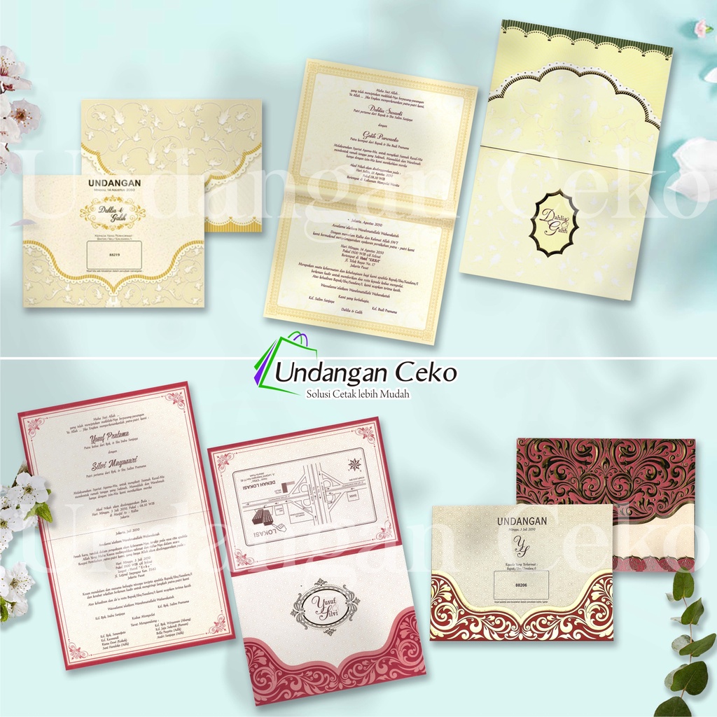 Jual Undangan Pernikahan Amplop Erba Motif Foil Gold Elegan Tebal ...
