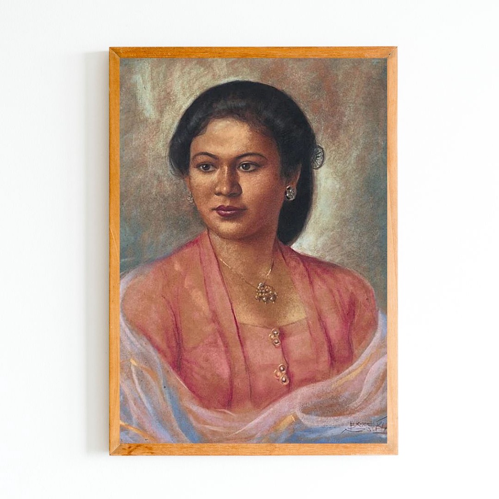 Jual Lukisan Cetak Gambar Potret Seorang Wanita Karya Maestro Basuki ...