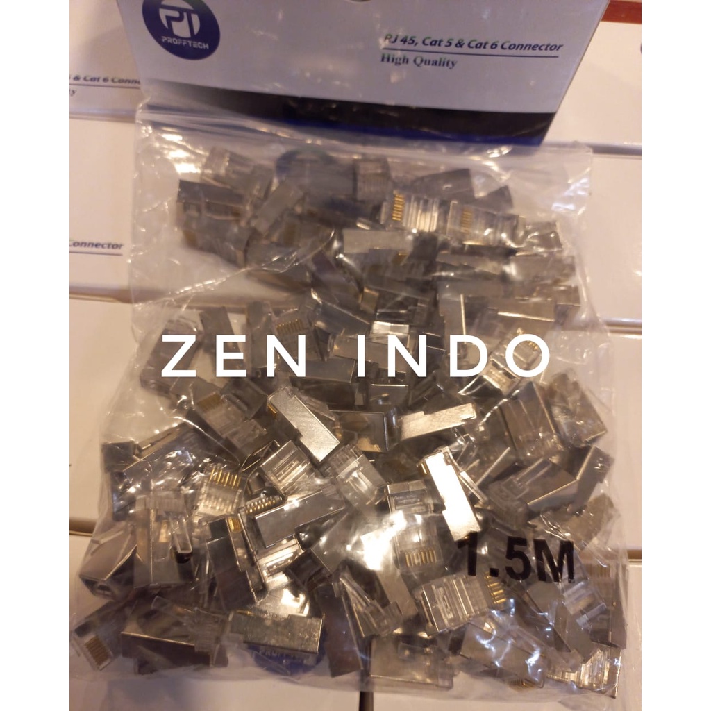 Jual RJ45 besi FTP STP Cat6 Cat 6 isi 100pcs | Shopee Indonesia