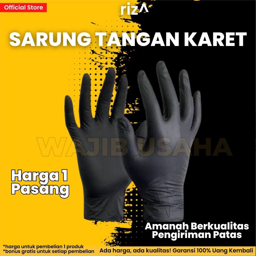 Jual Sarung Tangan Karet Nitril Hitam Latex Handglove Hand Glove ...