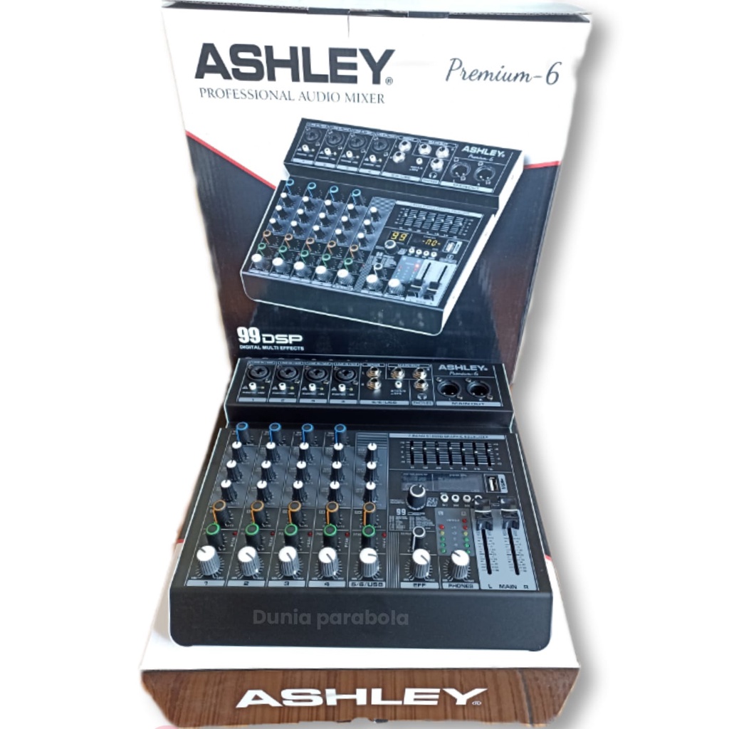 Jual Mixer Ashley Premium 6 Original 6 Channel Bluetooth - USB With Soundcard | Shopee Indonesia