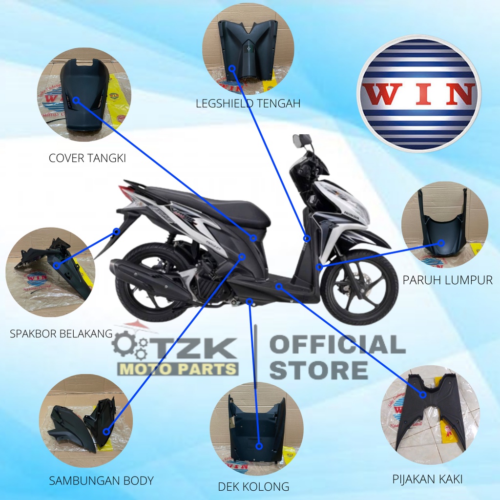 Jual Dasbor Cover Dek Body Kasar Vario Techno 125 Fi Old Kzr Merek Win ...