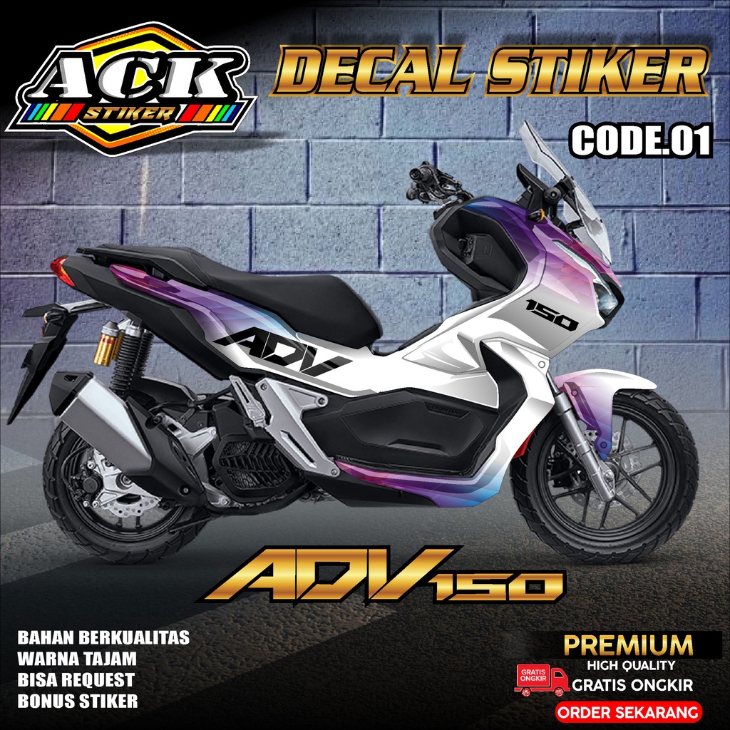 Jual decal sticker honda adv 150 dekal stiker striping adv full body ...