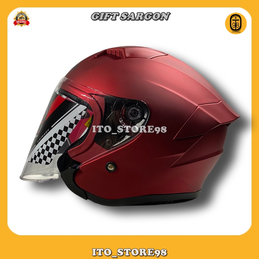 Jual Helmets Sepeda Motor Half Face Gift Sargon Solid Polos Original ...