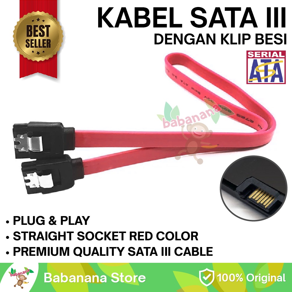 Jual Kabel Sata 3 III 6Gbps Klip Besi Straight Lurus | Shopee Indonesia
