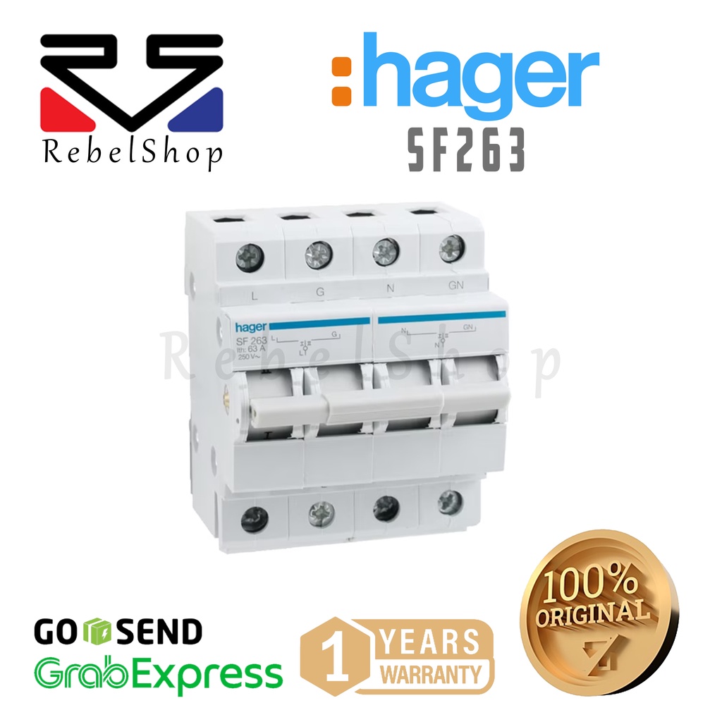 Jual Hager Change Over Switch SF263 2P 63A COS Ohm Saklar PLN Genset ...