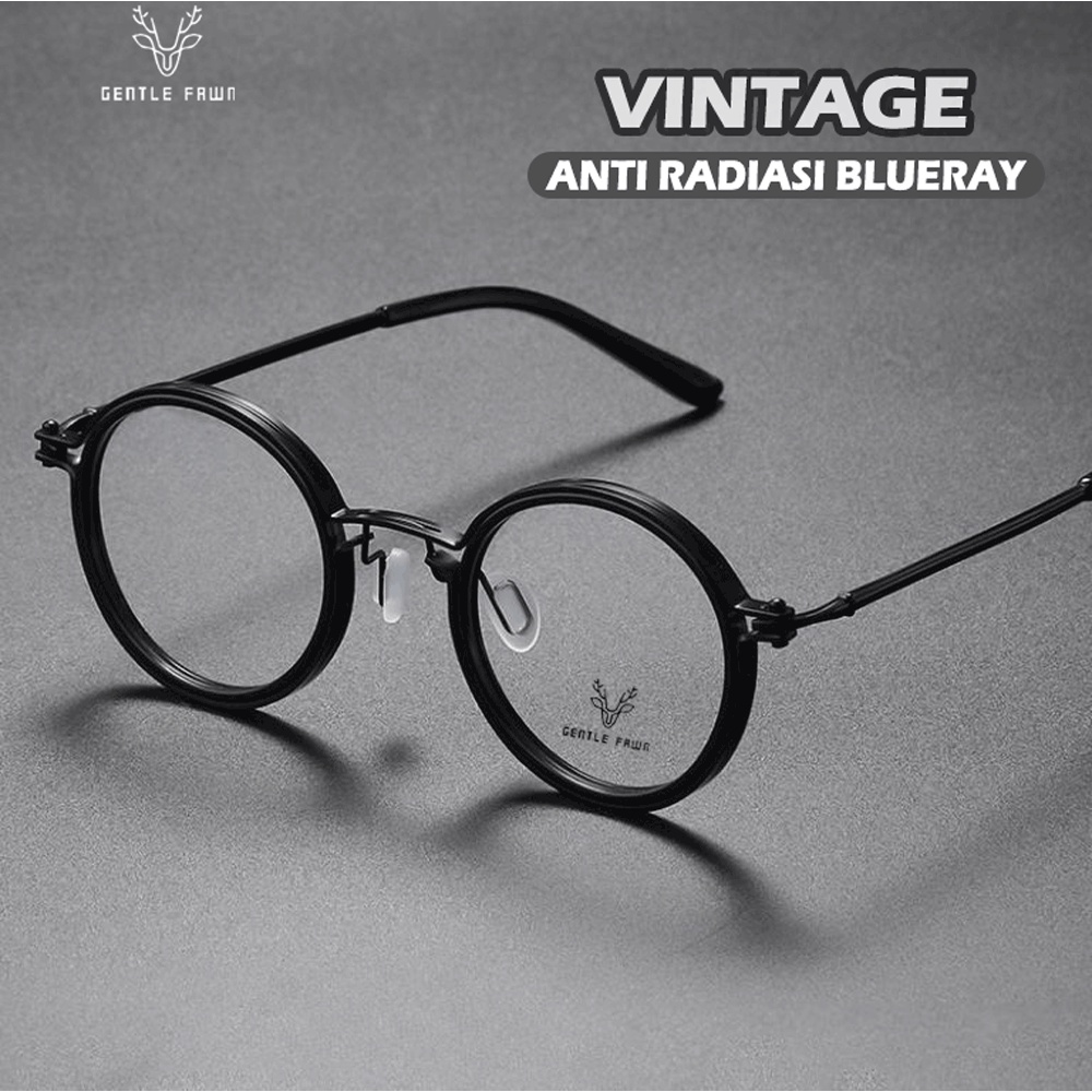 Jual Gentle Fawn Kacamata Frame Antiradiasi blueray Model Bulat keren Trendi Alloy Tr Vintage ...