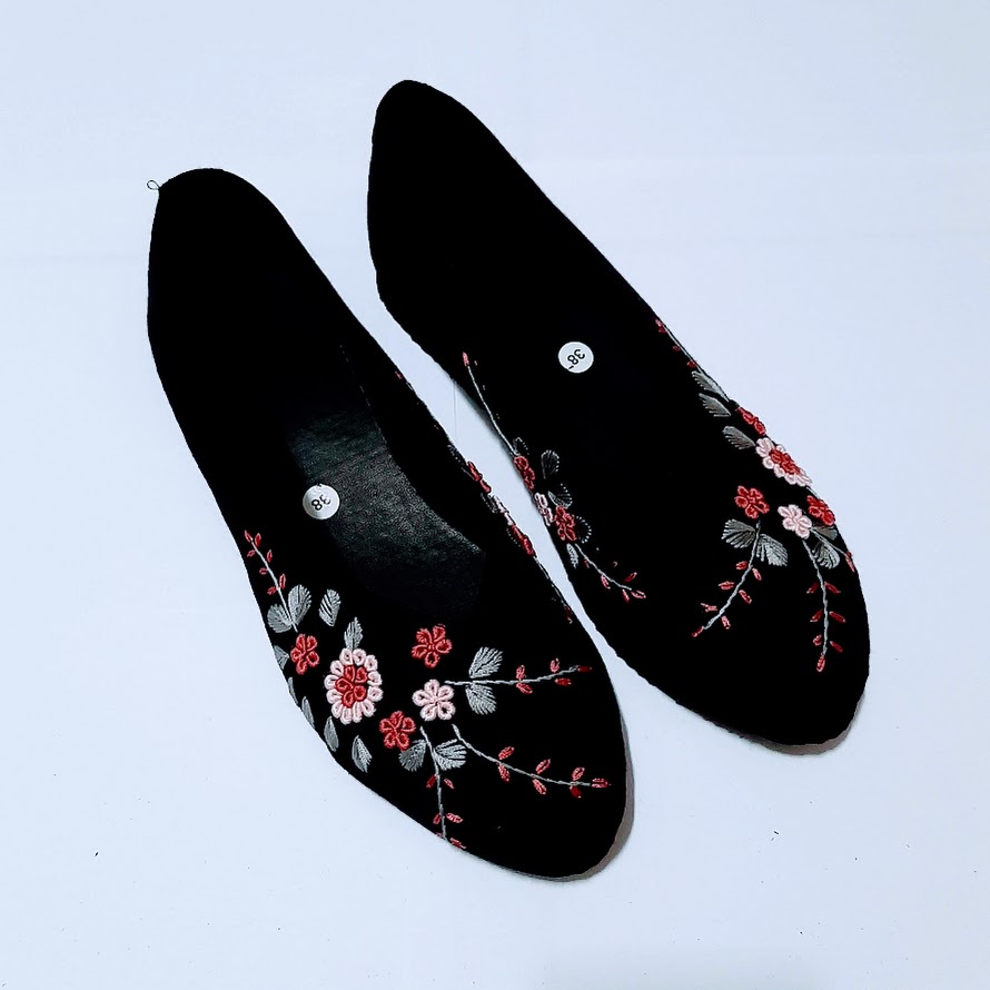 Jual etnik fashion sepatu wanita santai murah flat slip on teplek ...
