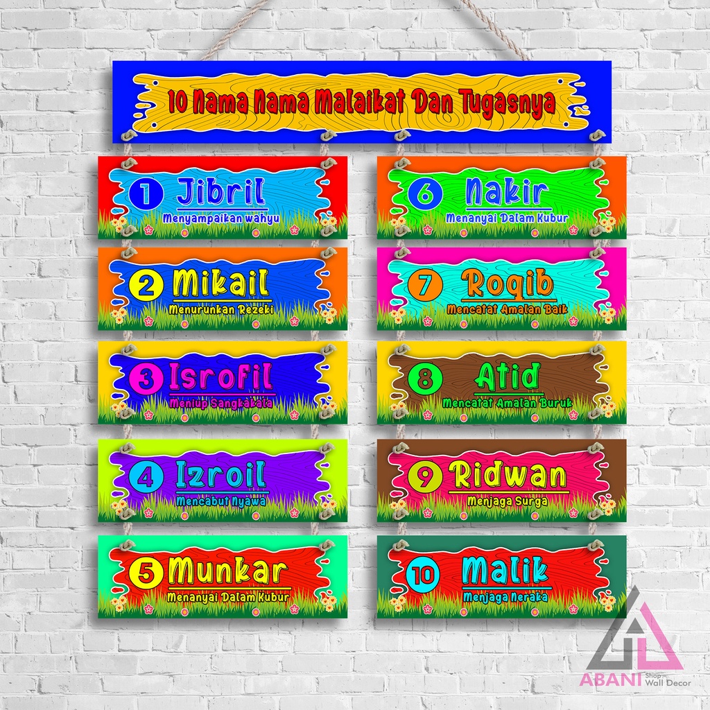 Jual Abani Hiasan Dinding Kelas Paud TK SD SMP Nama Nama Malaikat ... Jual Abani Hiasan Dinding Kelas Paud TK SD SMP Nama Nama Malaikat ...