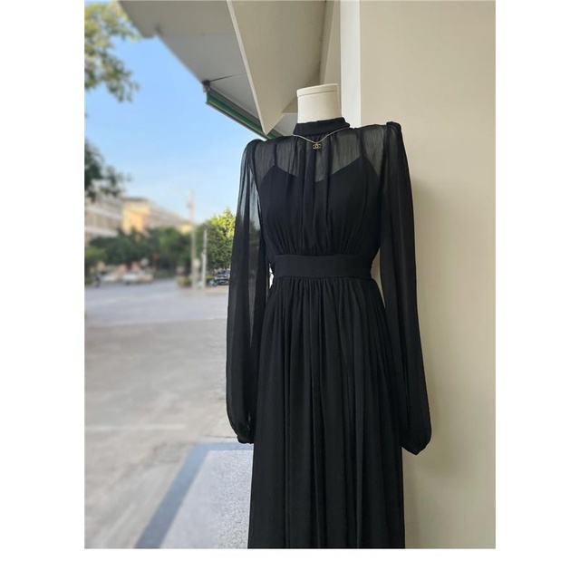 Jual Gaun black sifon gaun pesta | Shopee Indonesia