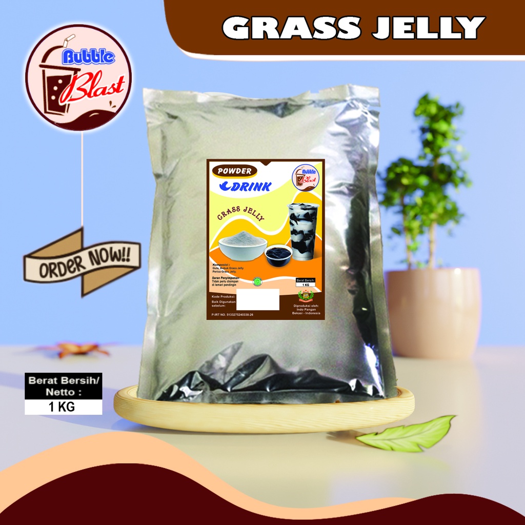 Jual GRASS JELLY 1 KG - Bubuk Jelly Hitam / Powder Cincau Hitam - Bubuk Minuman / Topping ...