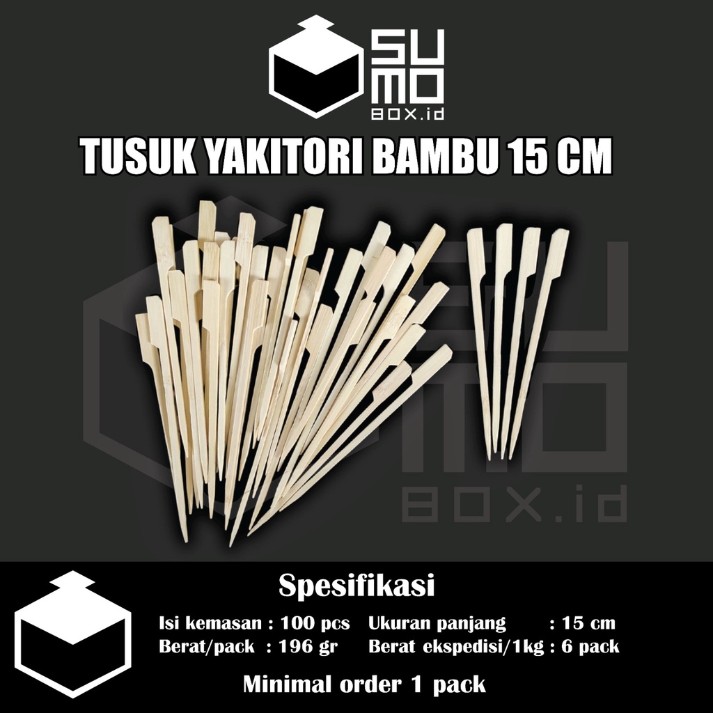 Jual Tusuk Yakitori Bambu Premium Panjang 15cm isi 100pcs / Tusuk ...