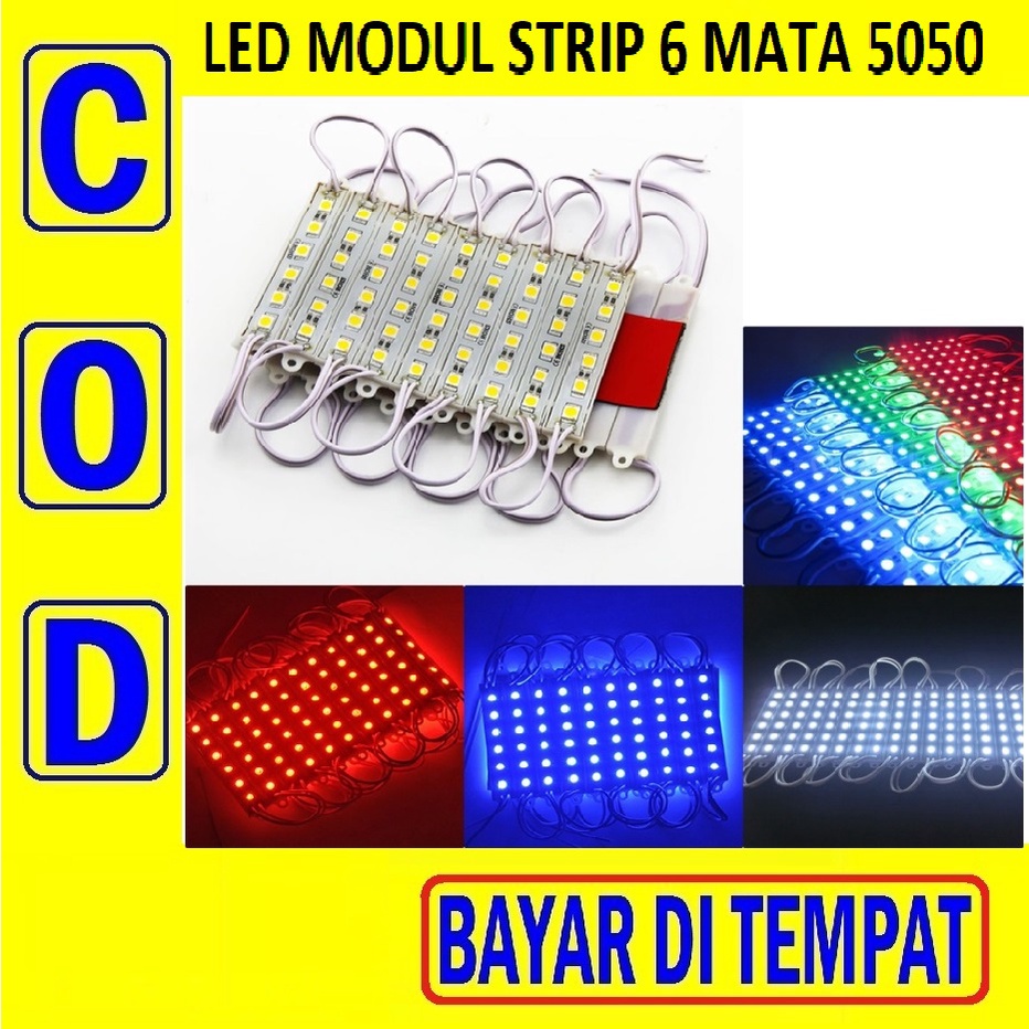 Jual Led modul Strip 6 Mata Smd 5050 Lampu Waterproof 6 Mata 12 Volt Bagasi Kabin Kolong Variasi ...