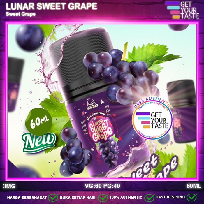 Jual Liquid Lunar Sweet Grape 60ML by Vapezoo | Shopee Indonesia