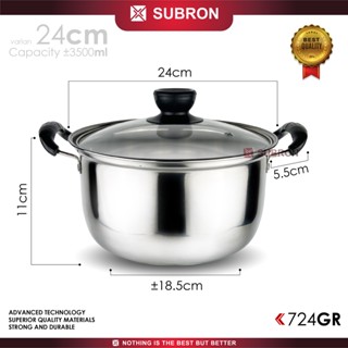 Jual SUBRON Soup Pot 24cm Panci Sup Stainless Tutup Kaca | Shopee Indonesia