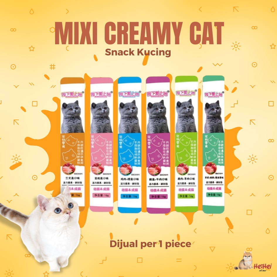 Jual Mixi Cat Creamy Treats 16 gr - Snack Cemilan Kucing Adult Kitten ...