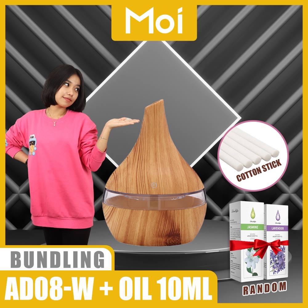 Jual [ PAKET BUNDLING ] Moi Humidifier Air Aromaterapi Diffuser Model ...