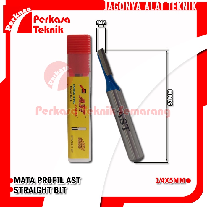 Jual AST 1/4X5MM Mata Profil Router Trimer Kayu Straight Bit Lurus 5 MM ...