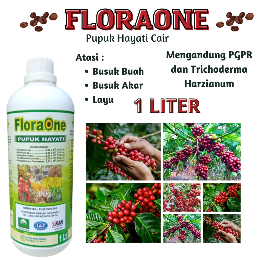 Jual FLORA ONE PUPUK HAYATI CAIR 1 LITER, Pemacu Pertumbuhan Pengendali ...